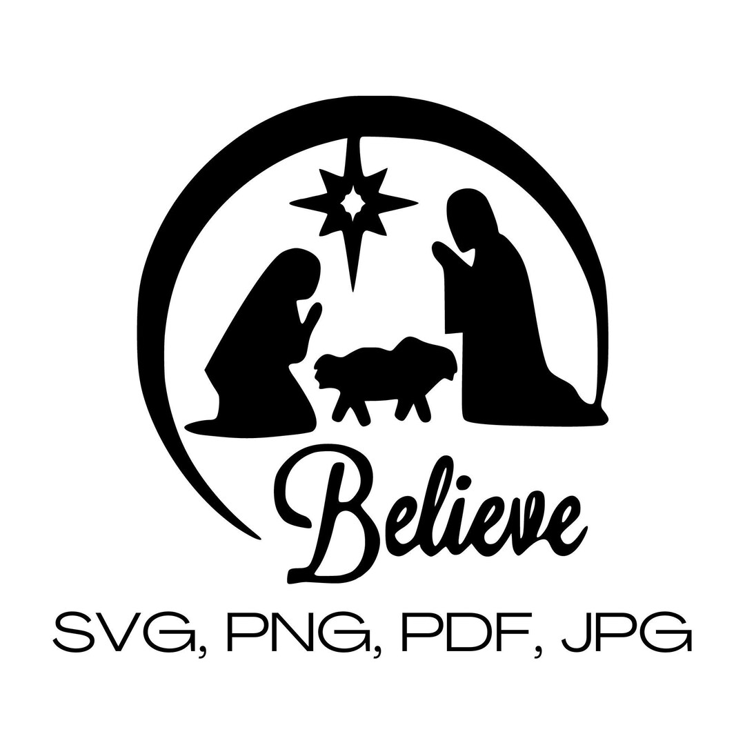 Nativity Scene Svg Outline Instant Digital Download | Nativity ...
