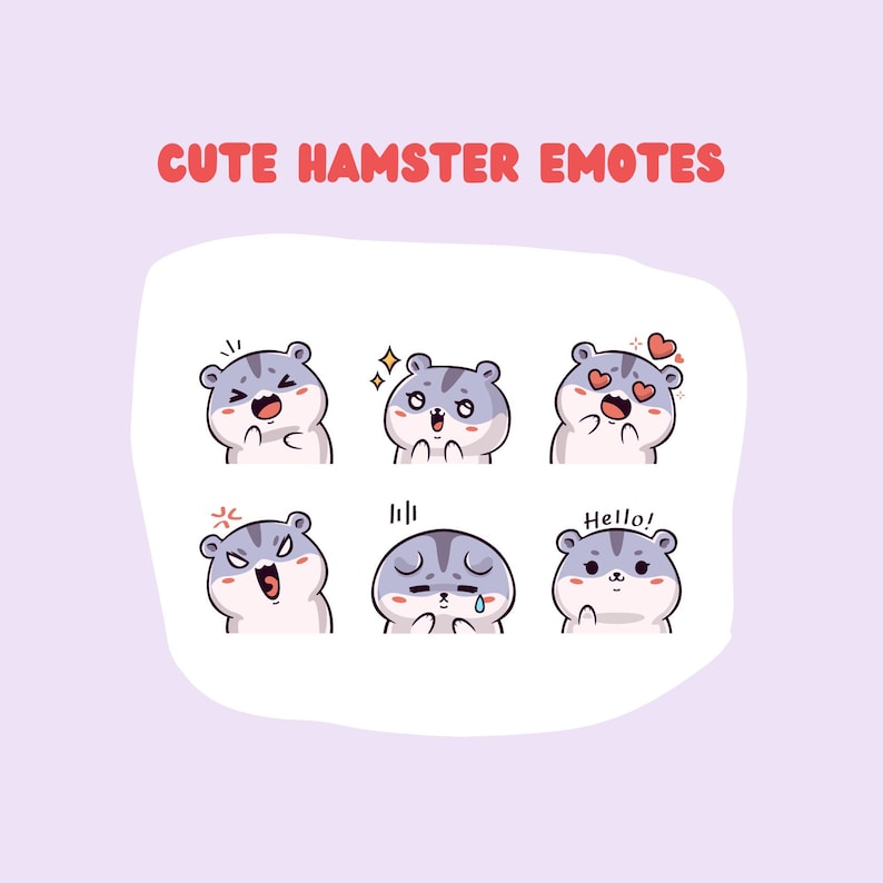 Cute Hamster Emotes Twitch Discord Streaming Youtube - Etsy