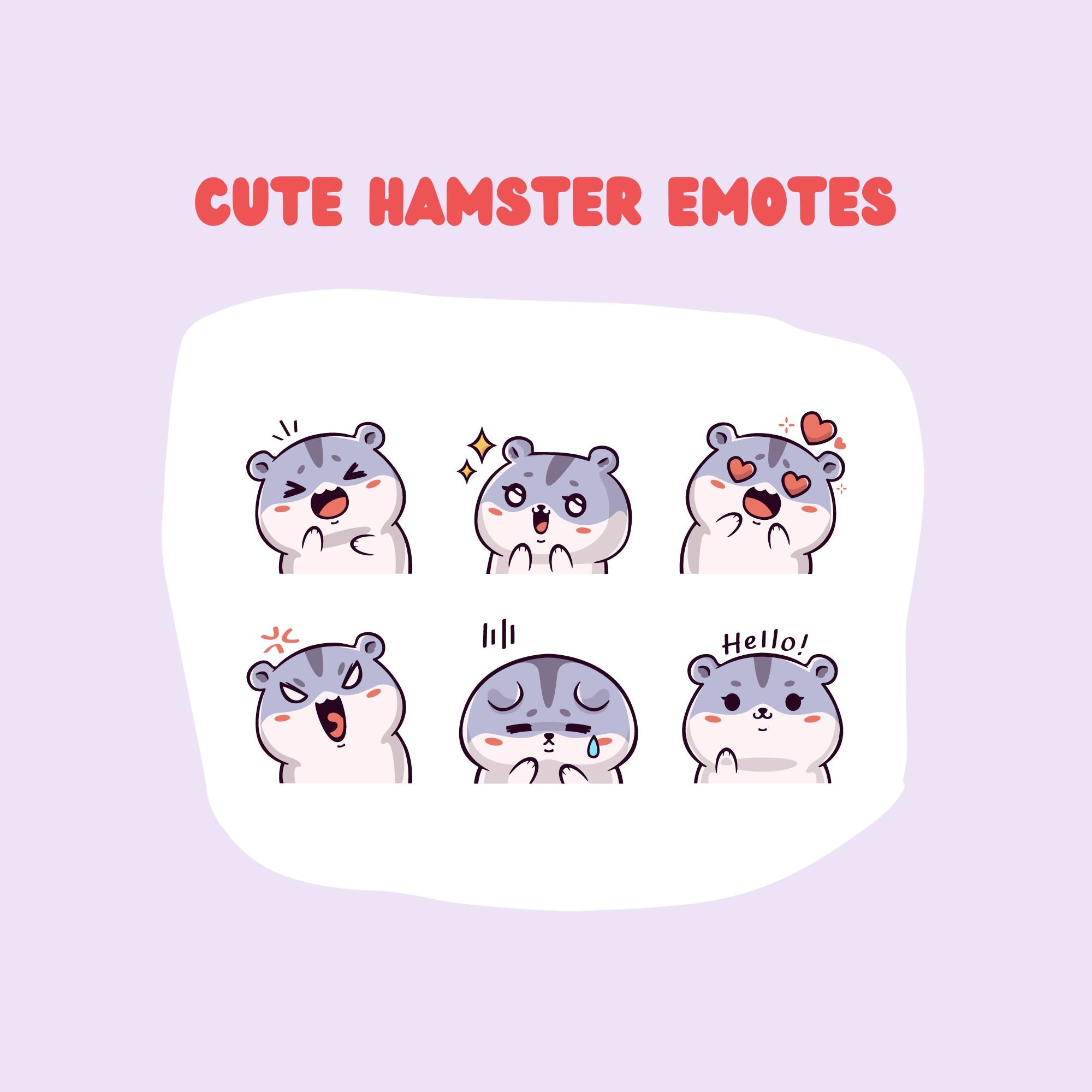Cute Hamster Emotes Twitch Discord Streaming Youtube Cute Emoji Emote ...