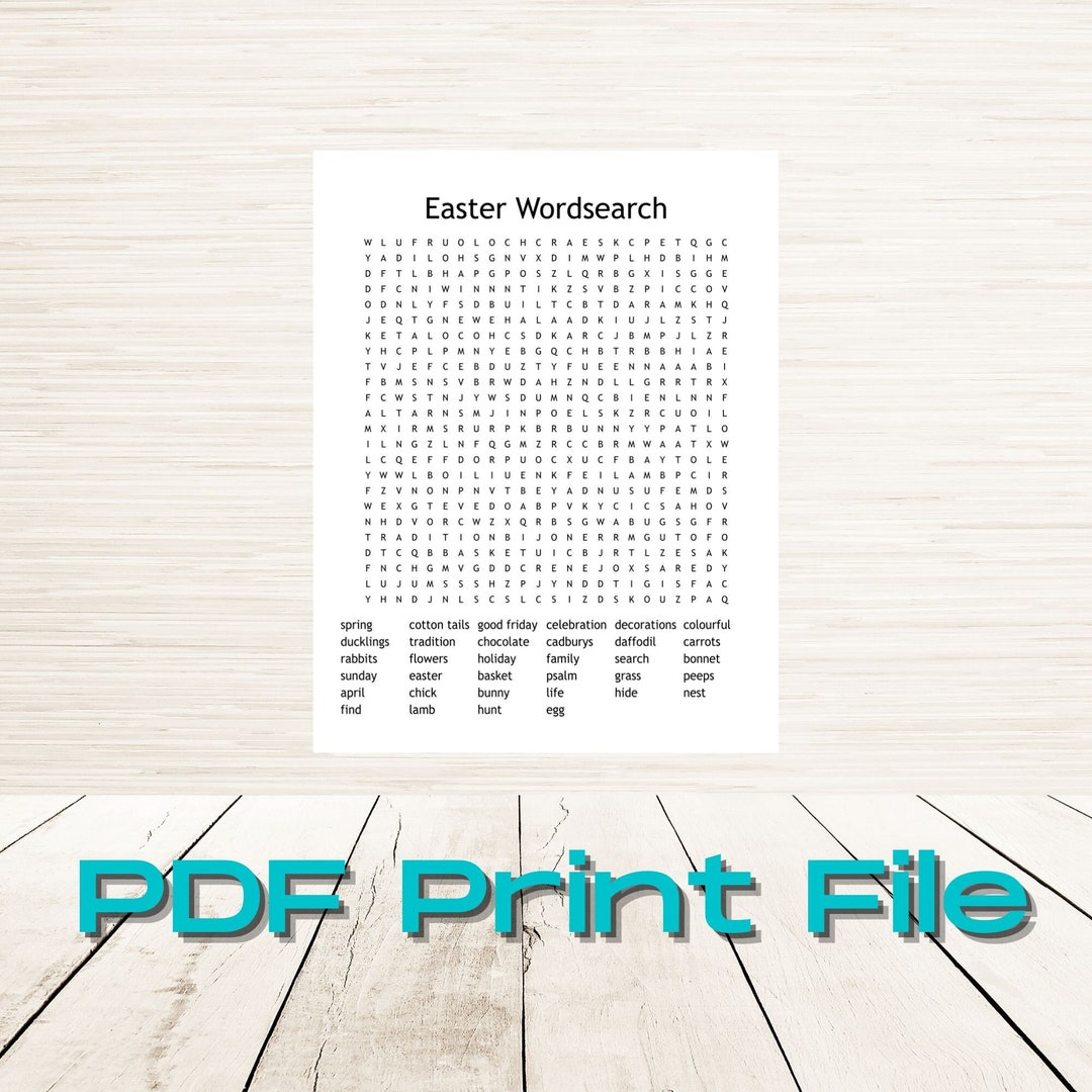Kid's Easter Word Search Printable Download | PDF Instant Digital ...