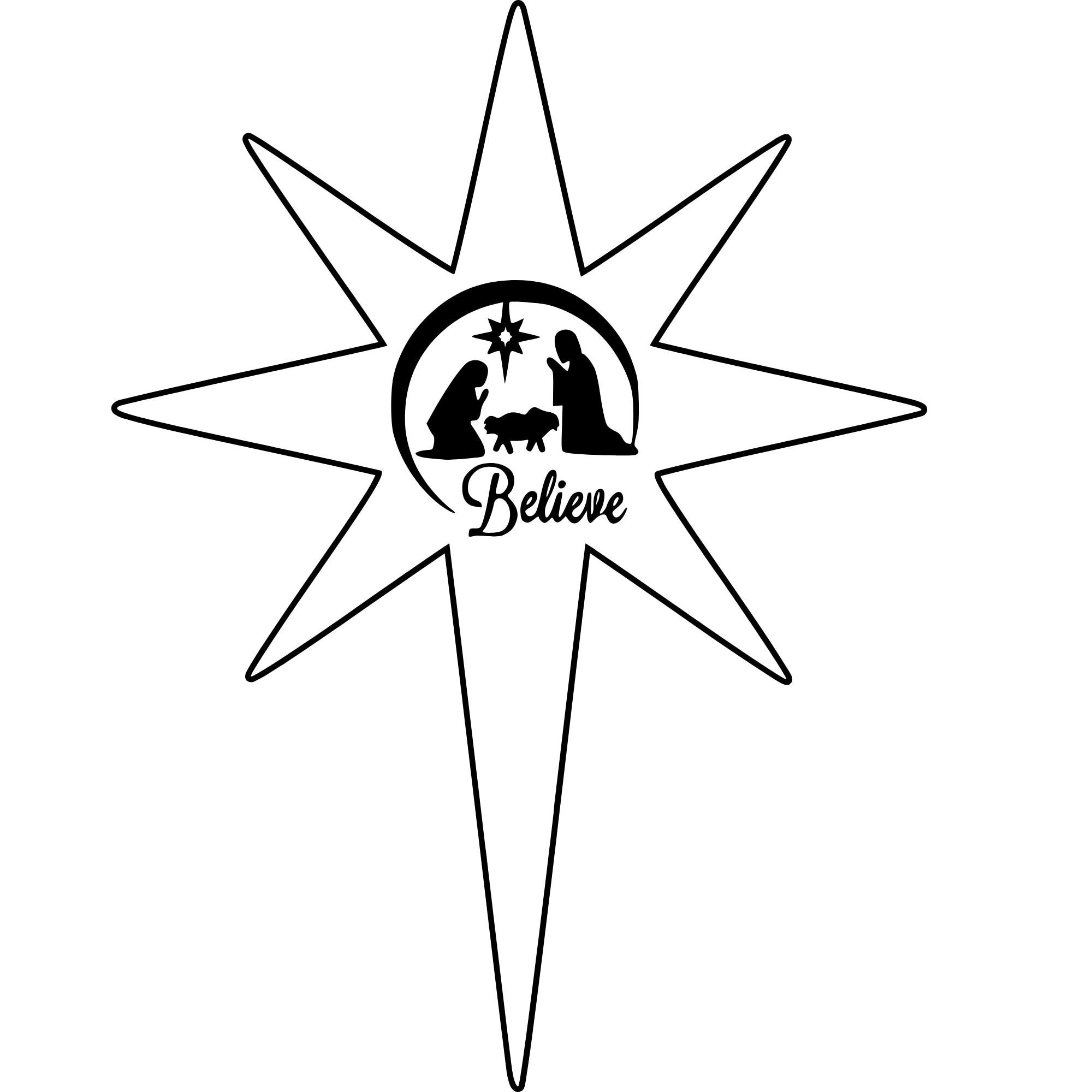 Star of Bethlehem Nativity Scene SVG DXF Instant Digital Download | AI ...