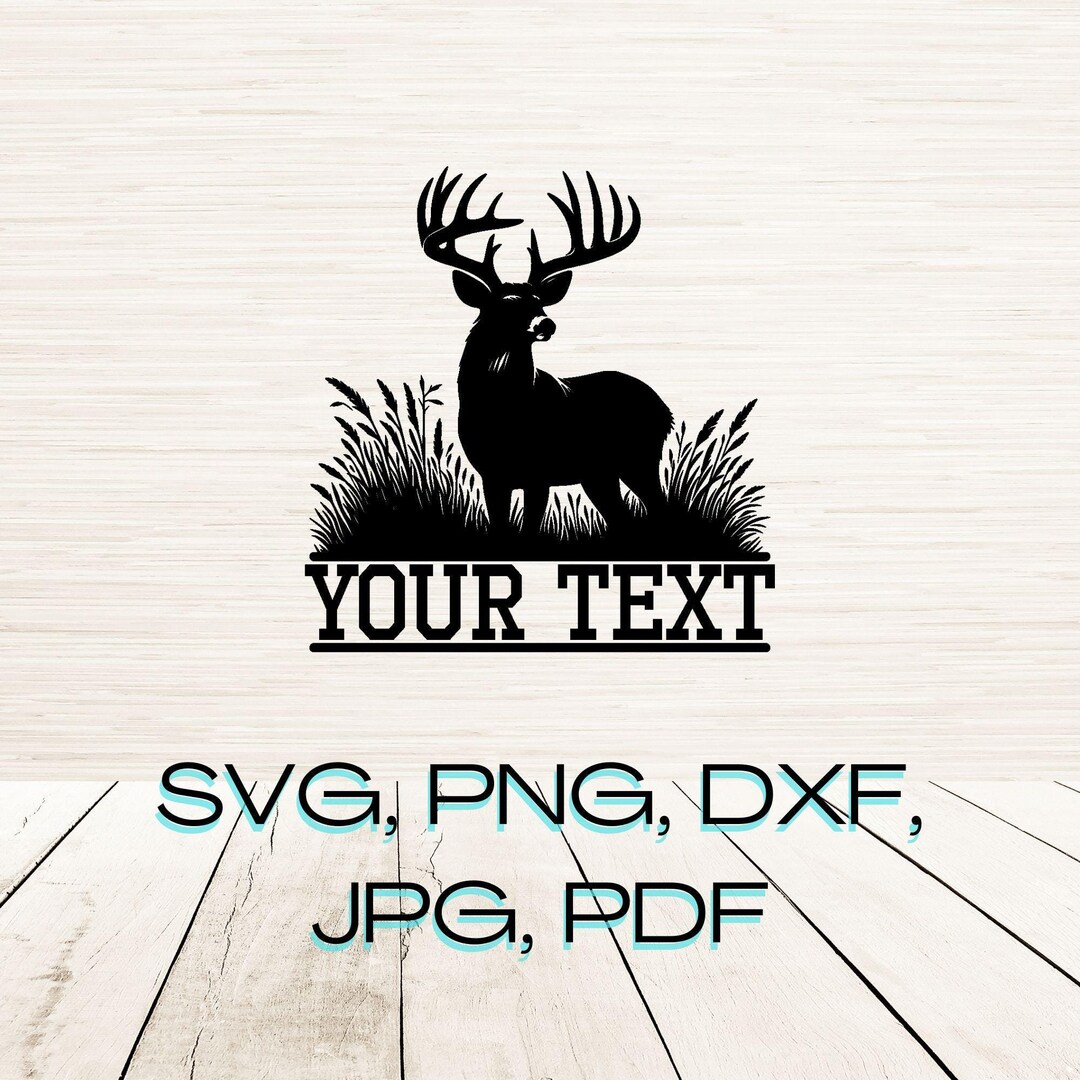 Split Monogram Deer Buck Svg Dxf Png Instant Digital Download, Name ...