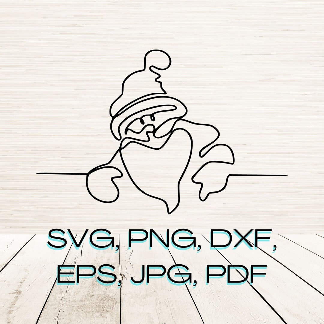 Christmas Line Art Santa Clause Svg Dxf Png Instant Digital Download ...
