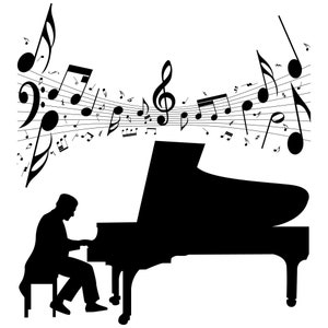 Piano Player Svg Dxf Png Eps Instant Digital Download | Outline ...
