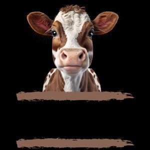 Split Monogram Cute Dairy Cow PNG JPG Instant Digital Download, Name ...