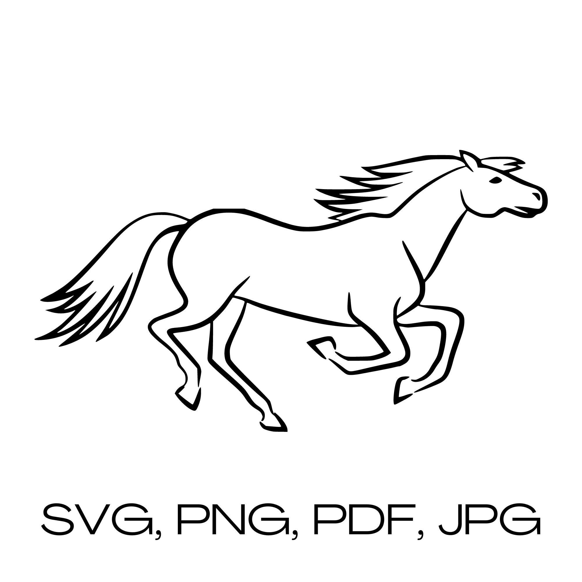 Horse Running Outline Horse Running Digital Download Svg - Etsy