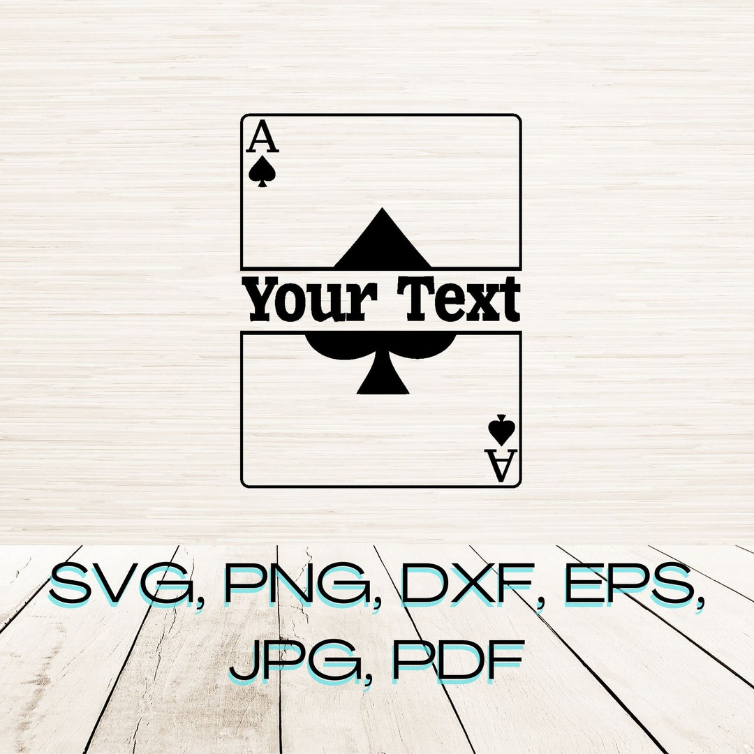 Split Monogram Ace of Spades Art Svg Dxf Png Eps Instant Digital ...