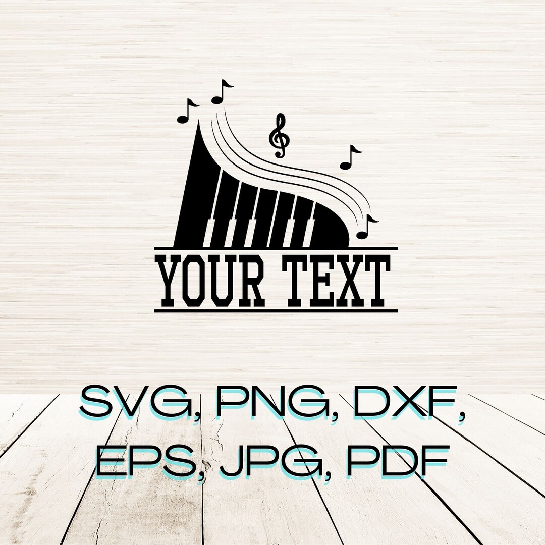 Split Monogram Music Notes Silhouette Svg Dxf Png Instant Digital ...