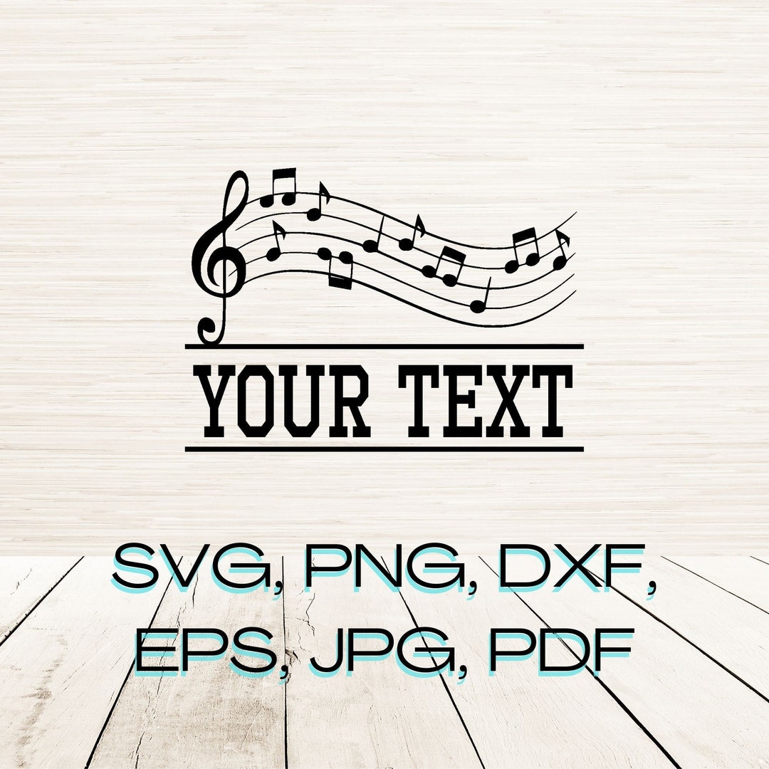 Split Monogram Music Notes Silhouette Svg Png Instant Digital Download ...