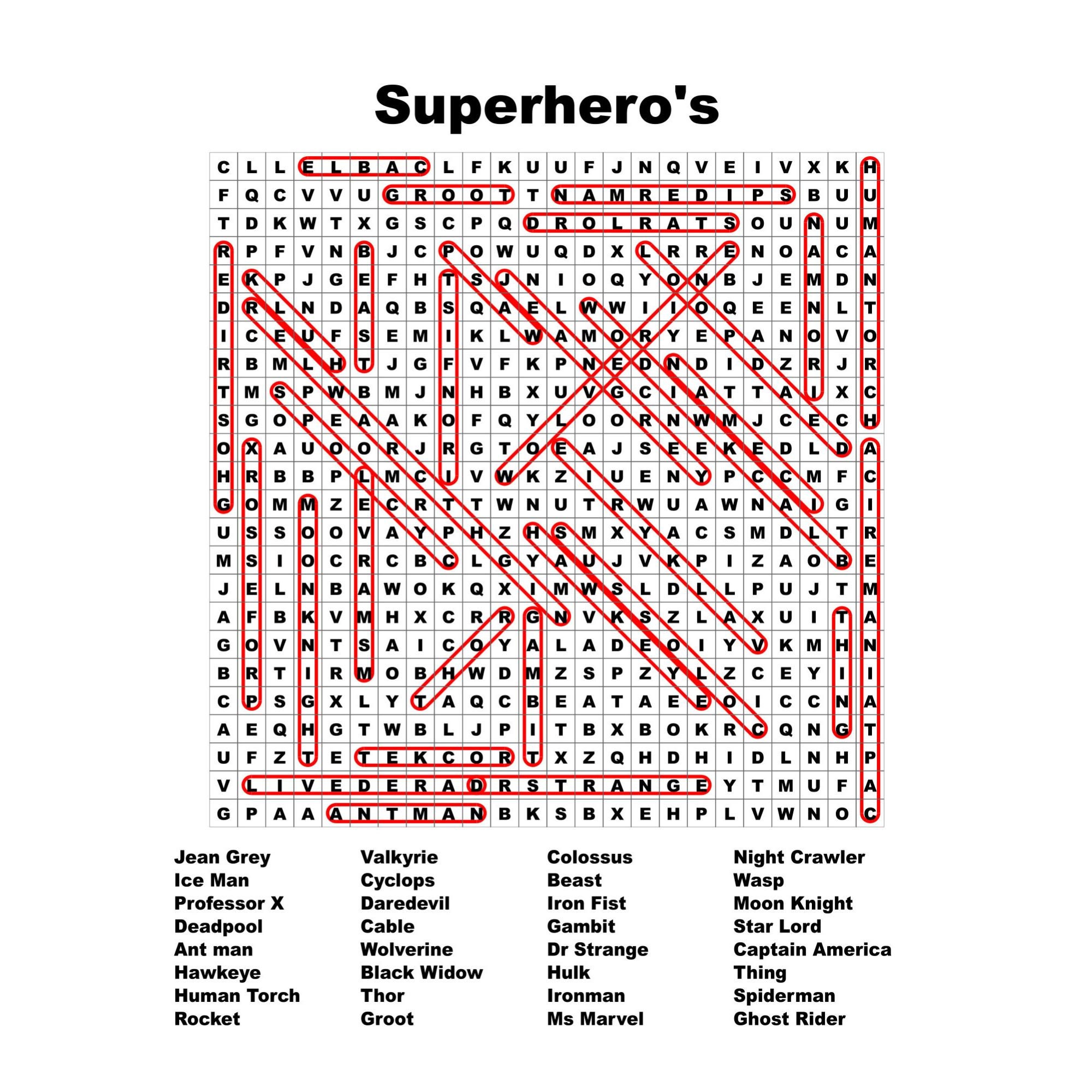 Kid's Superheros Word Search PDF Instant Digital Download - Etsy
