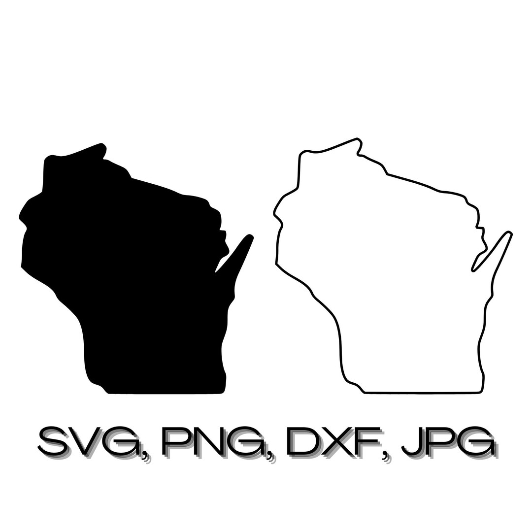 Wisconsin State Outlines Svg Dxf Instant Digital Download | Png JPG ...