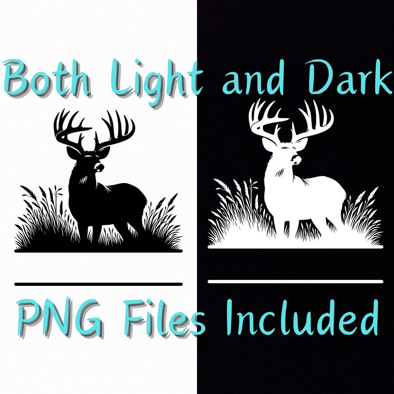 Split Monogram Deer Buck Svg Dxf Png Instant Digital Download, Name ...