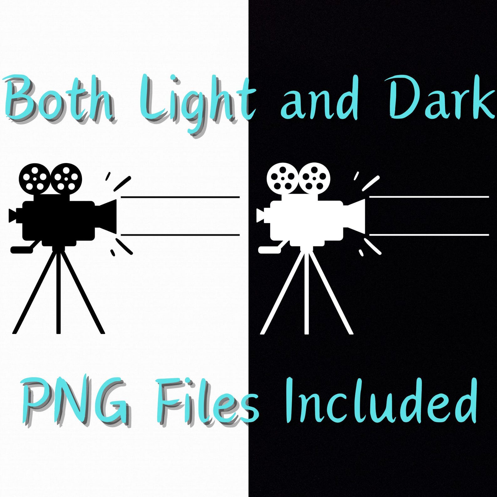 Split Monogram Film Projector Silhouette Svg Png Instant Digital ...
