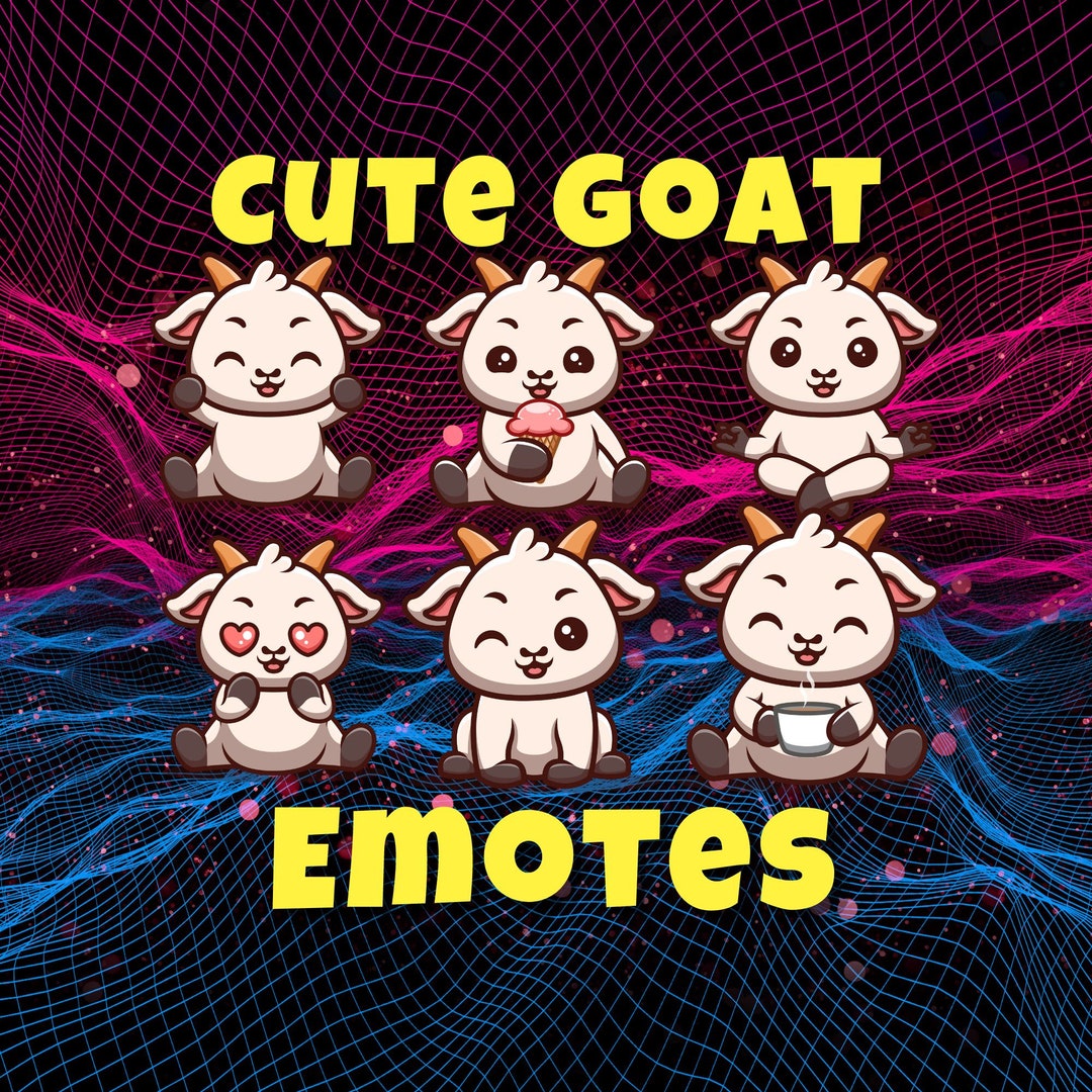 Cute Goat Emotes | Twitch | Discord | Streaming | Youtube | Cute Emoji ...