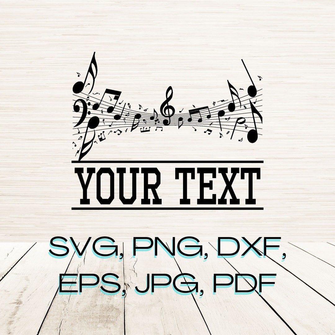 Split Monogram Music Notes Silhouette Svg Png Instant Digital Download ...