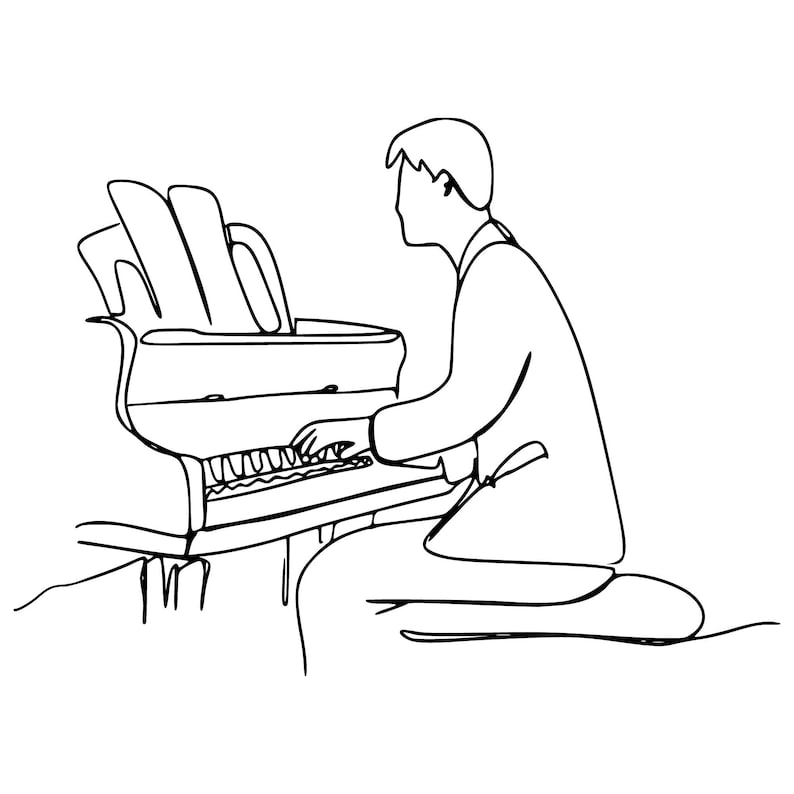 Minimalist Piano Player Art Svg Dxf Png Eps Pdf Jpg Instant Digital ...