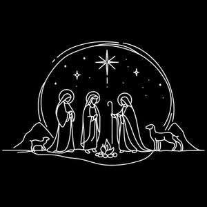 Christmas Line Art Nativity Scene Svg Png Instant Digital Download ...