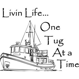 Tug Boat Svg Dxf Eps Png Jpg Instant Digital Download | Clipart Outline ...