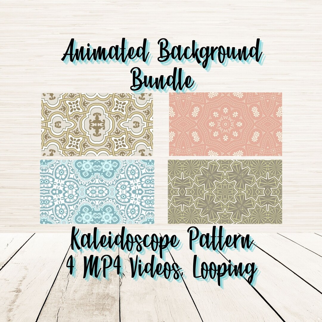Animated Background Bundle | Abstract Kaleidoscope | Continuous Looping MP4 Media | Digital ...