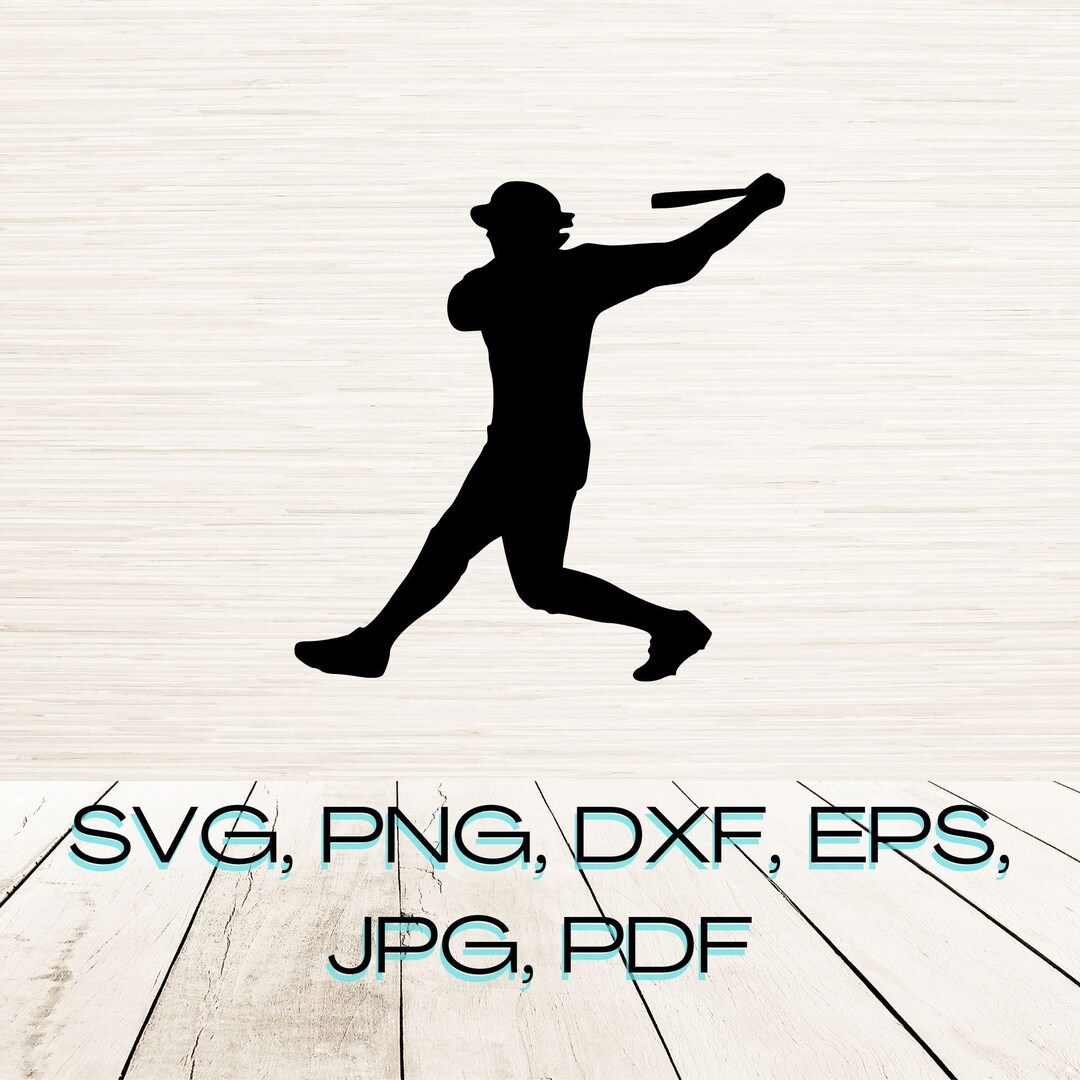 Baseball Pose Art Svg Dxf Png Eps Instant Digital Download | Outline ...