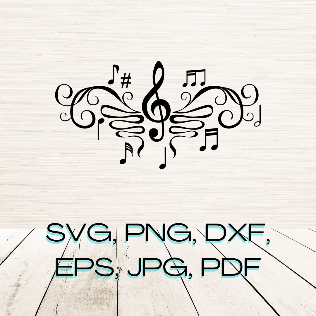 Musical Decal Art Svg Dxf Png Eps Instant Digital Download | Outline ...