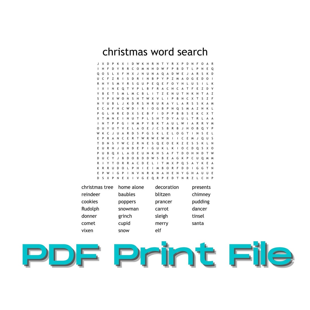 Christmas Word Search Printable Download | PDF Instant Digital Download ...
