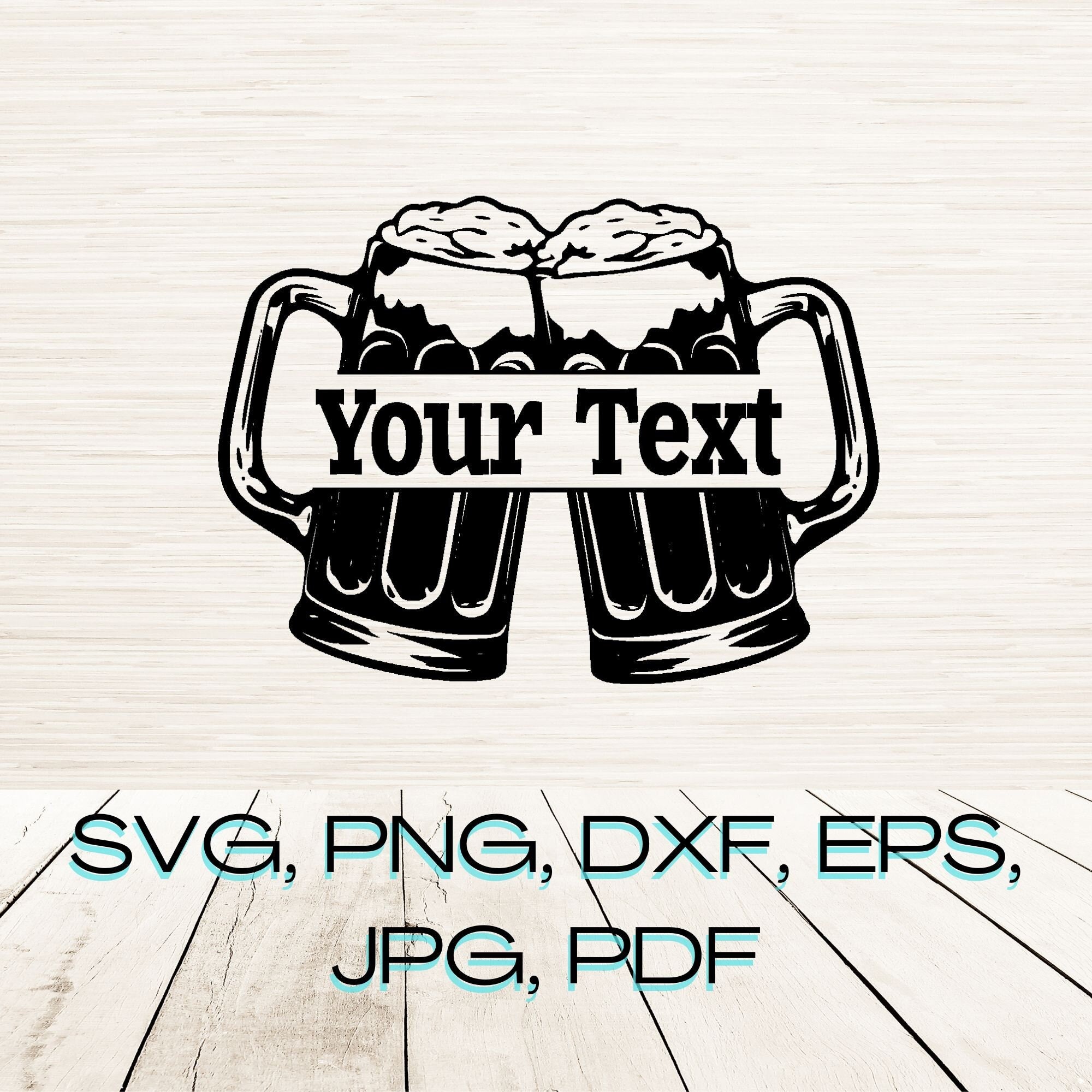 Split Monogram Beer Mugs Art Svg Dxf Png Eps Instant Digital - Etsy