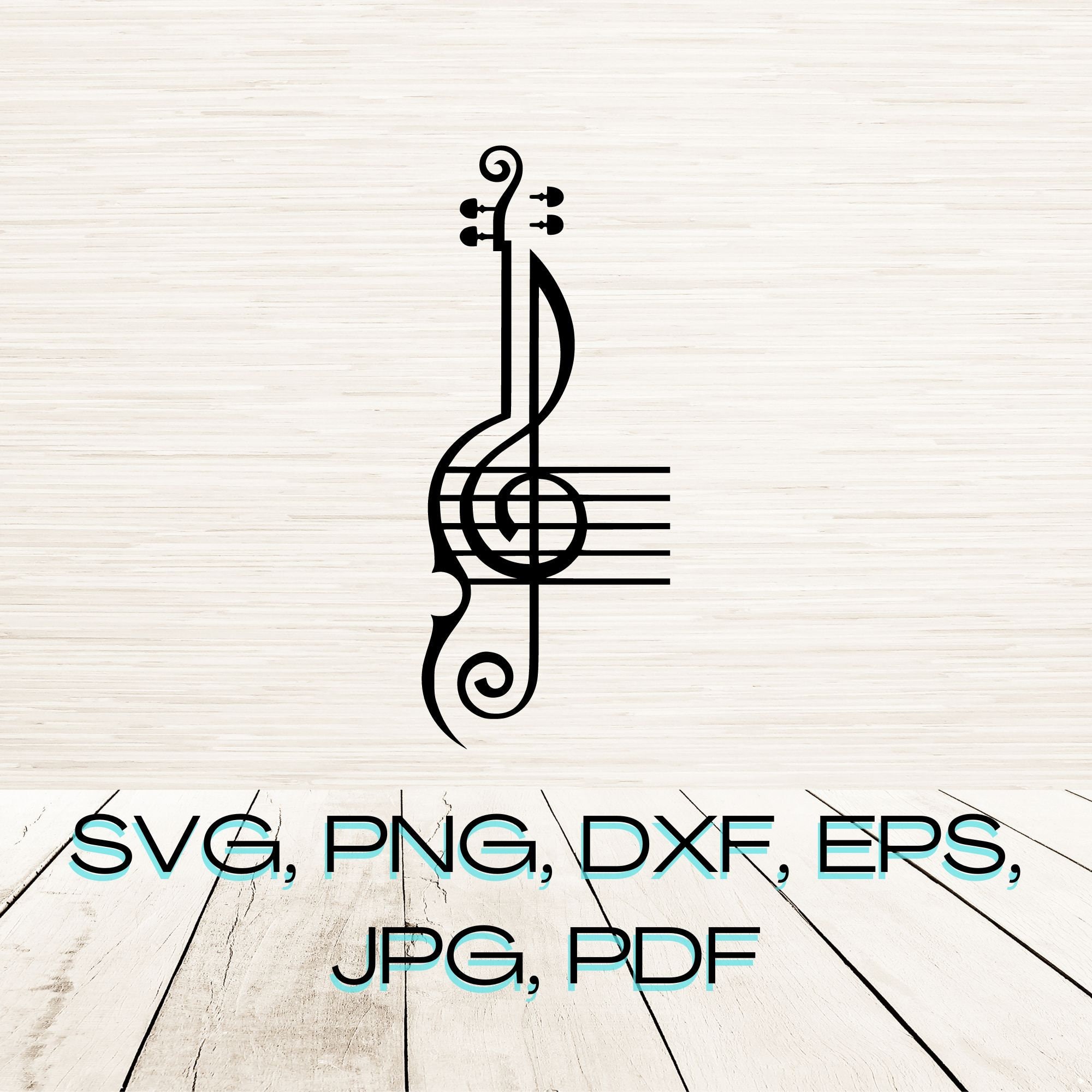 Musical Decal Art Svg Dxf Png Eps Instant Digital Download - Etsy