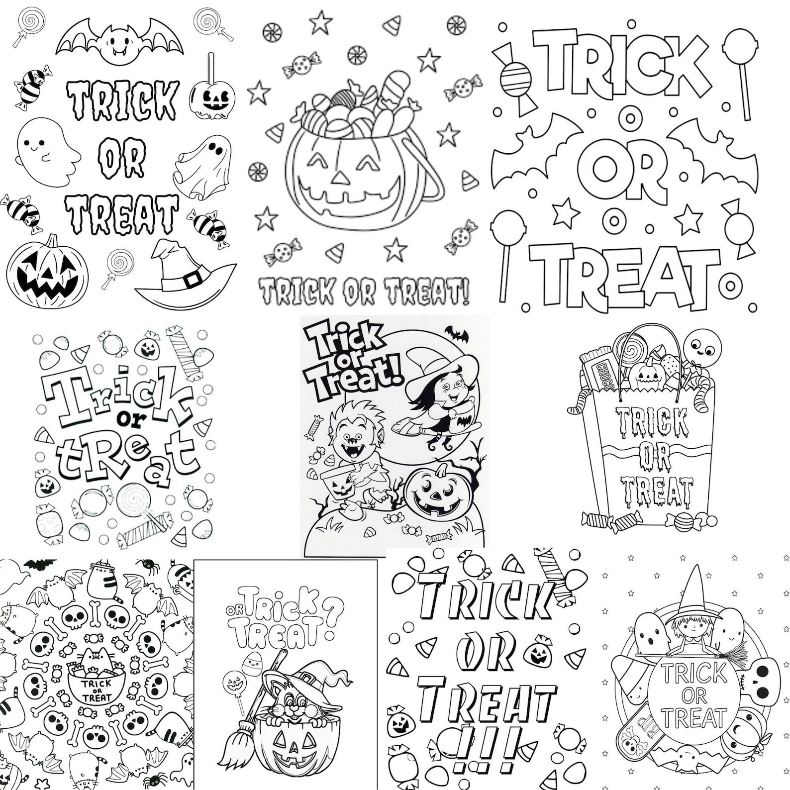 Halloween Coloring Pages 10 Trick or Treat Coloring Pages Kids ...