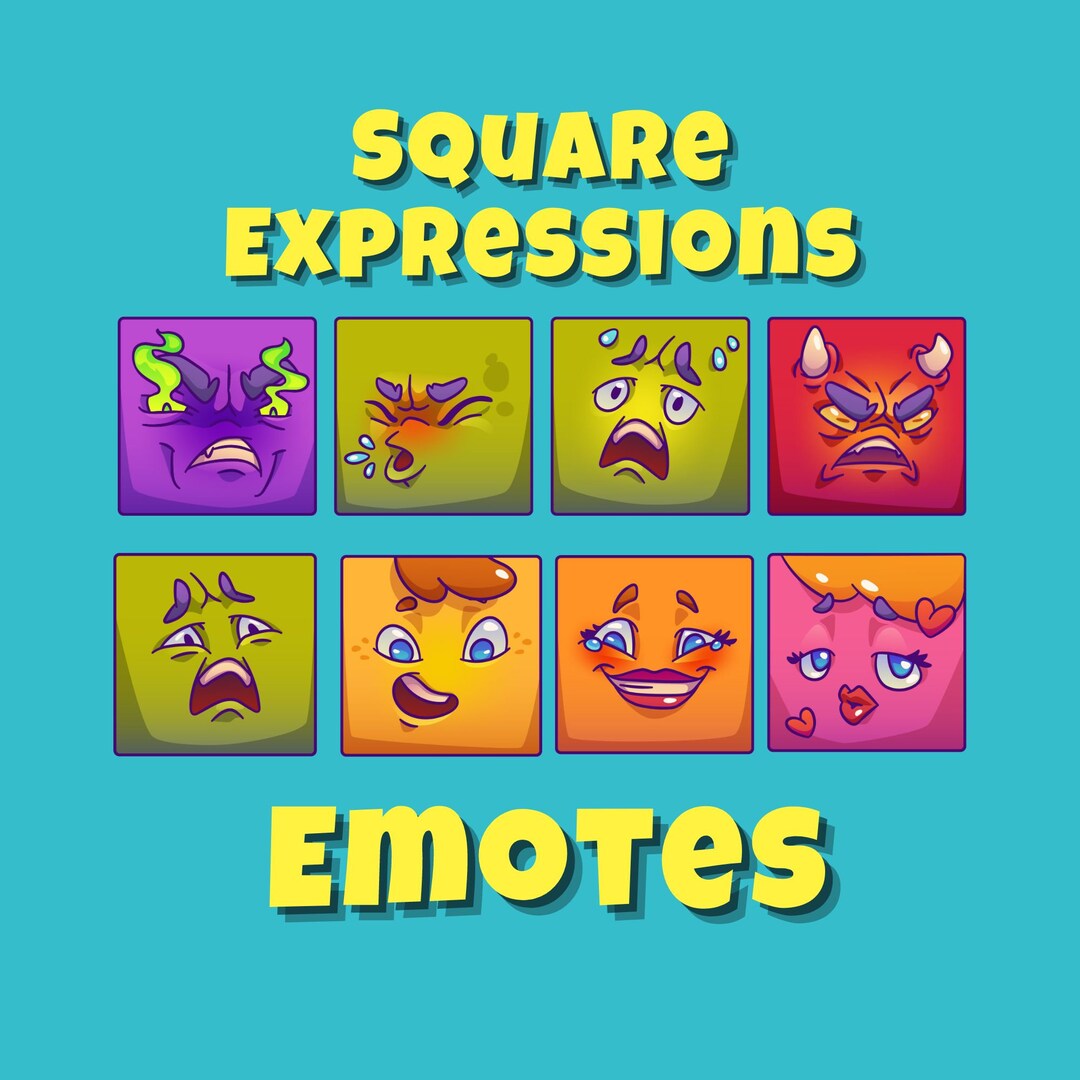 Square Expressions Emotes | Twitch | Discord | Streaming | Youtube ...
