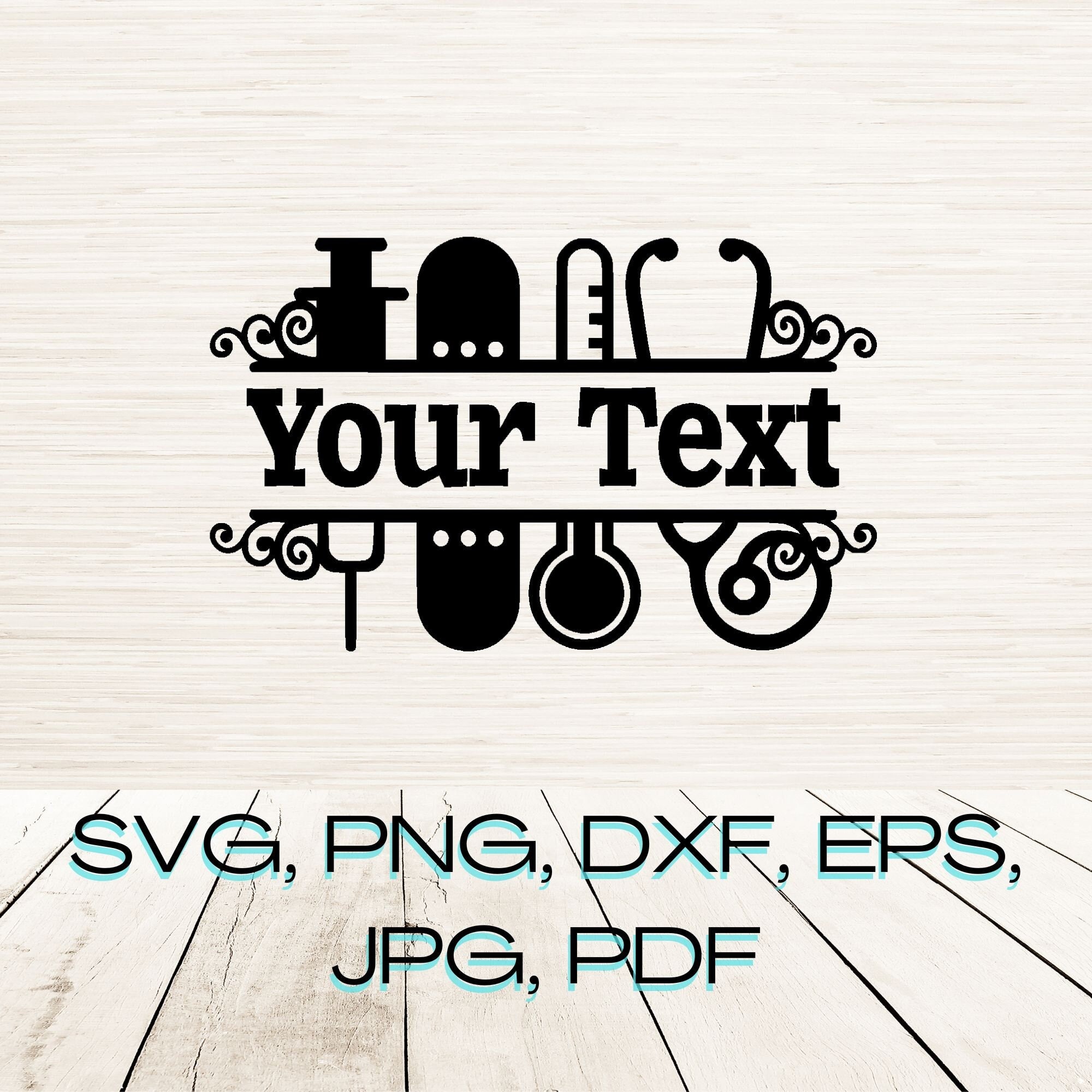 Split Monogram Nurse Art Svg Dxf Png Eps Instant Digital - Etsy
