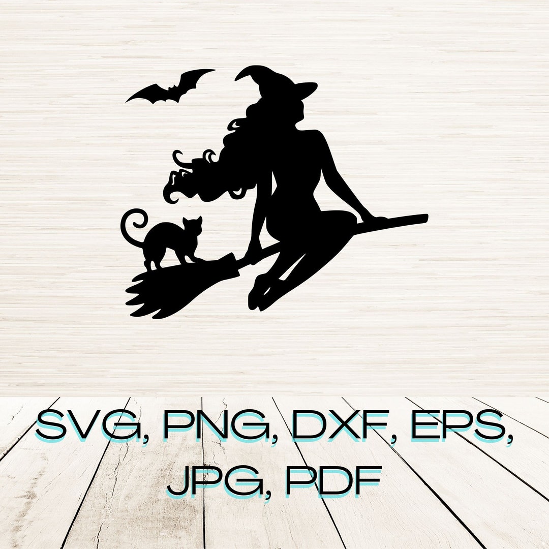 Cute Witch Halloween Art Svg Instant Digital Download | Png Dxf Vector ...