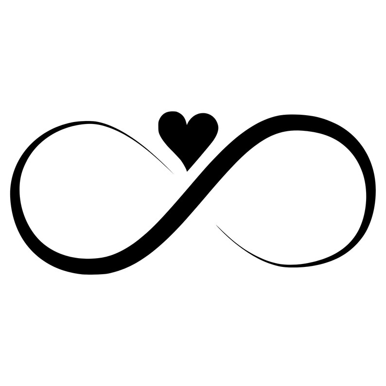 Infinity Sign With Heart Svg Png Instant Digital Download - Etsy