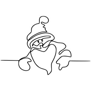 Christmas Line Art Santa Clause Svg Dxf Png Instant Digital Download ...