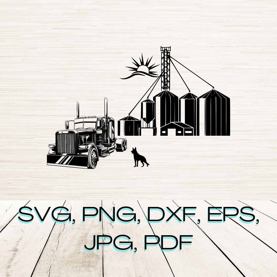 Semi Truck Farmer Art Svg Dxf Eps Png Instant Digital Download ...