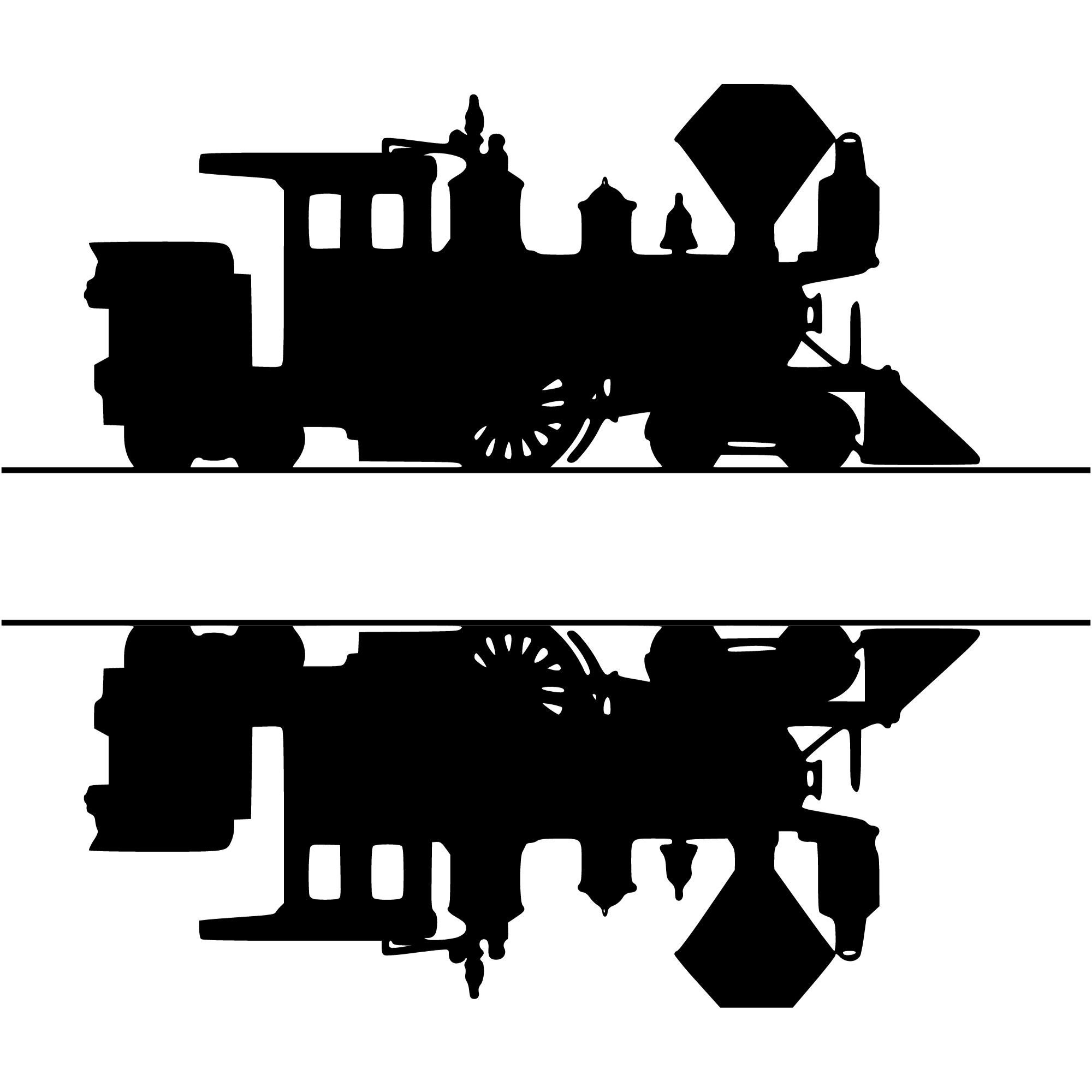 Split Monogram Train Art Svg Dxf Png Eps Instant Digital - Etsy