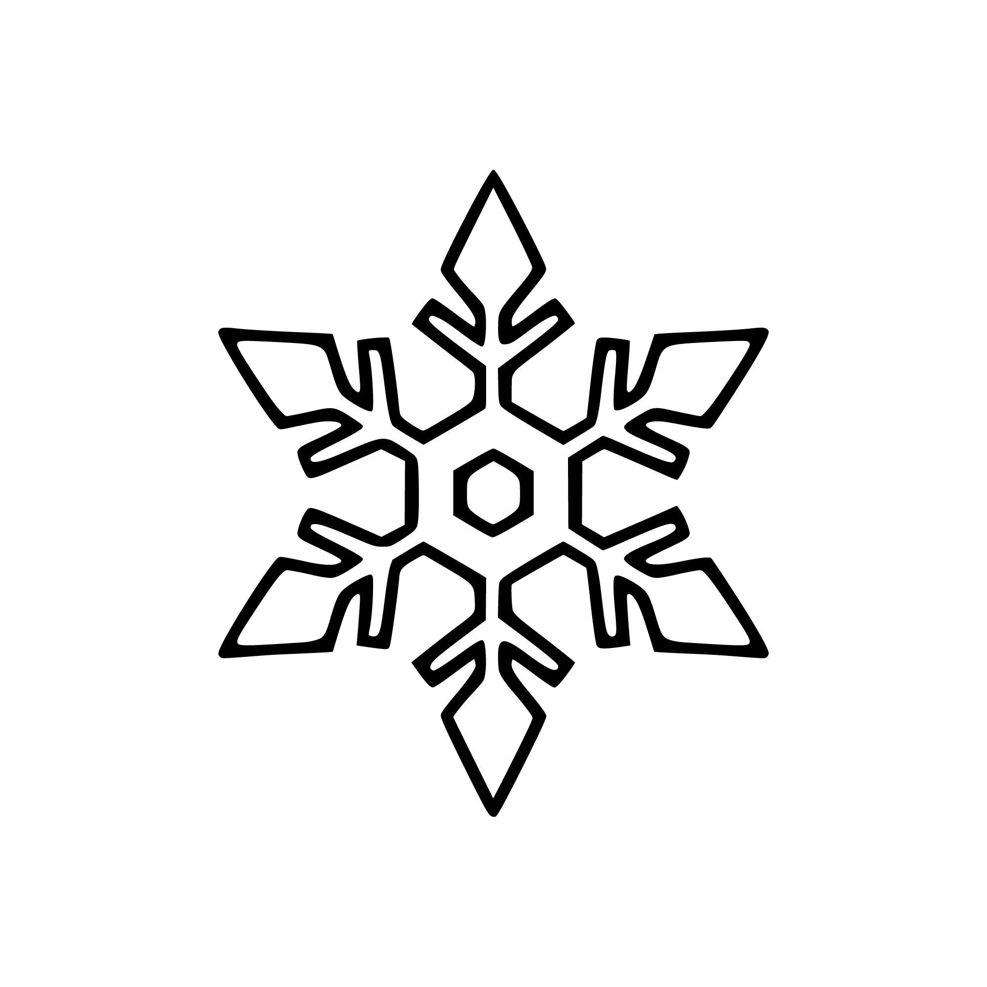 Snowflake Outline Snowflake Digital Download Snowflake Svg - Etsy