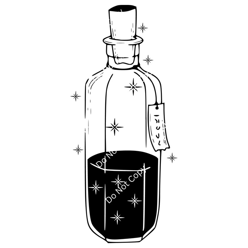 Magic Potion Black and White Clipart Svg Dxf Eps Jpg Png - Etsy