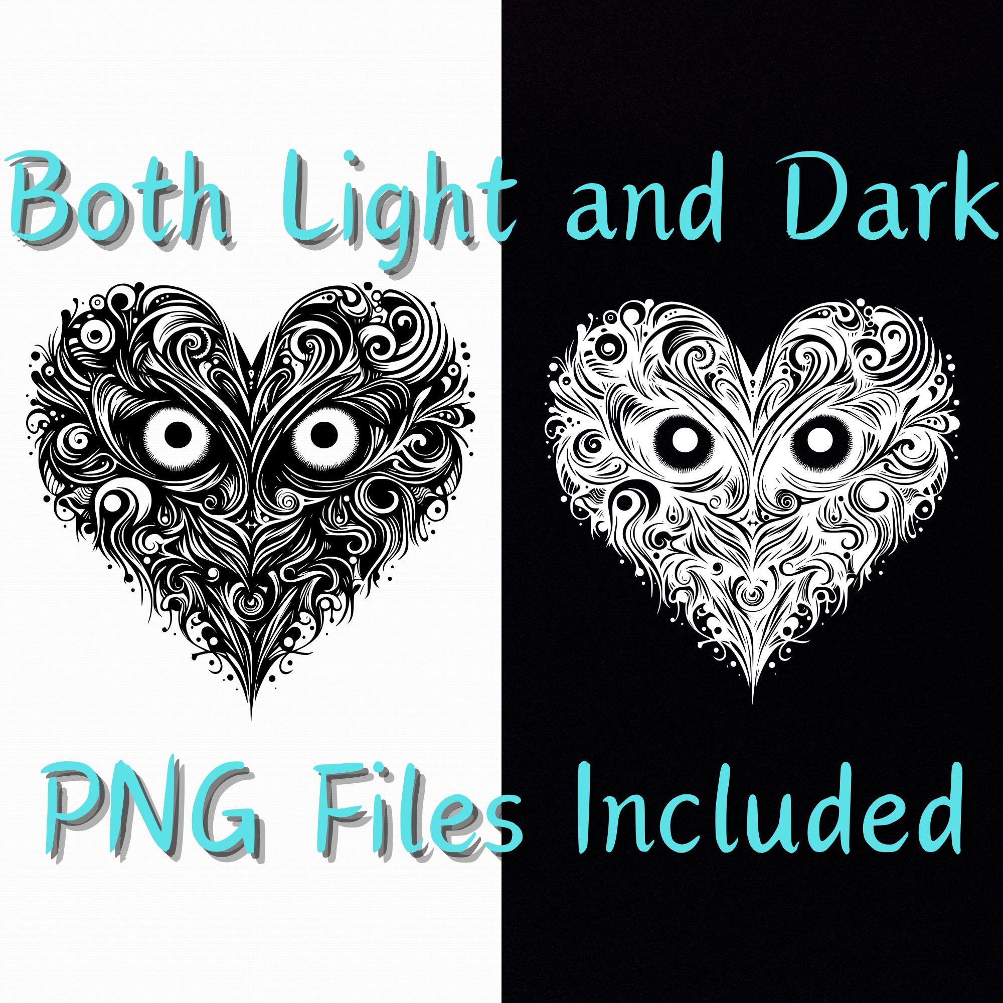 Crazy Heart Design Svg Png Instant Digital Download, Silhouette Clipart ...