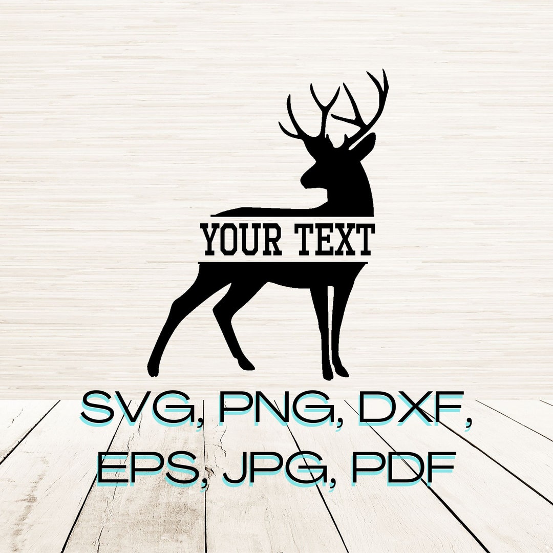 Split Monogram Deer Buck Art Svg Dxf Png Eps Instant Digital Download ...