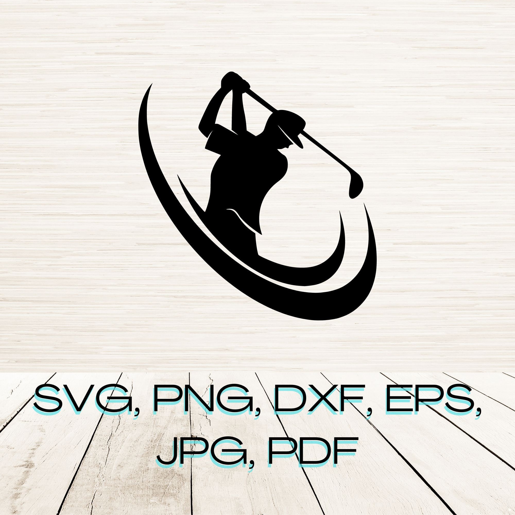 Golf Swing Art Svg Dxf Eps Png Instant Digital Download | Clipart ...