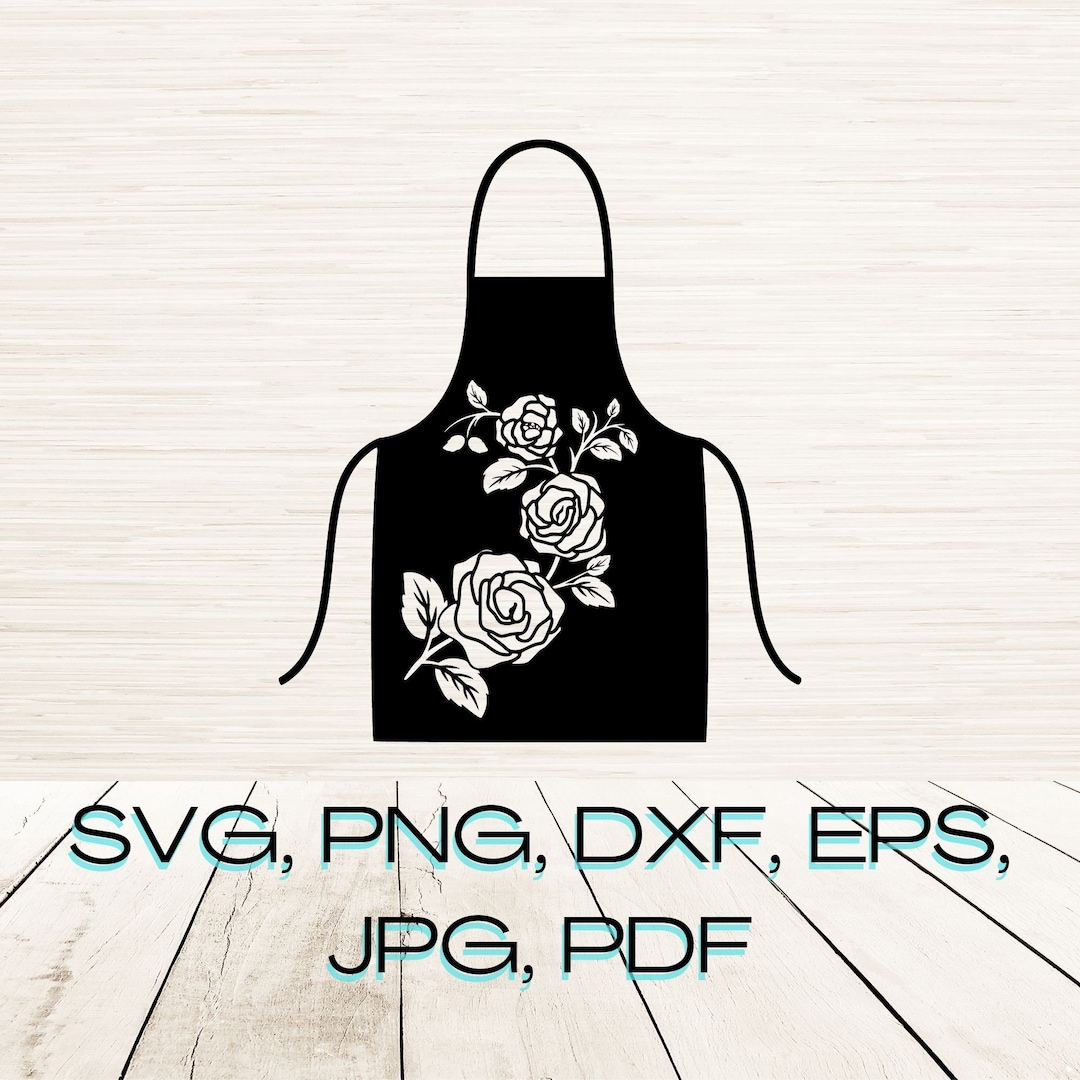Kitchen Apron Art Svg Dxf Png Eps Instant Digital Download | Outline ...