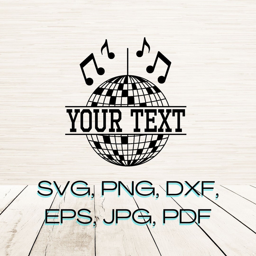 Split Monogram Disco Ball Silhouette Svg Dxf Png Instant Digital ...