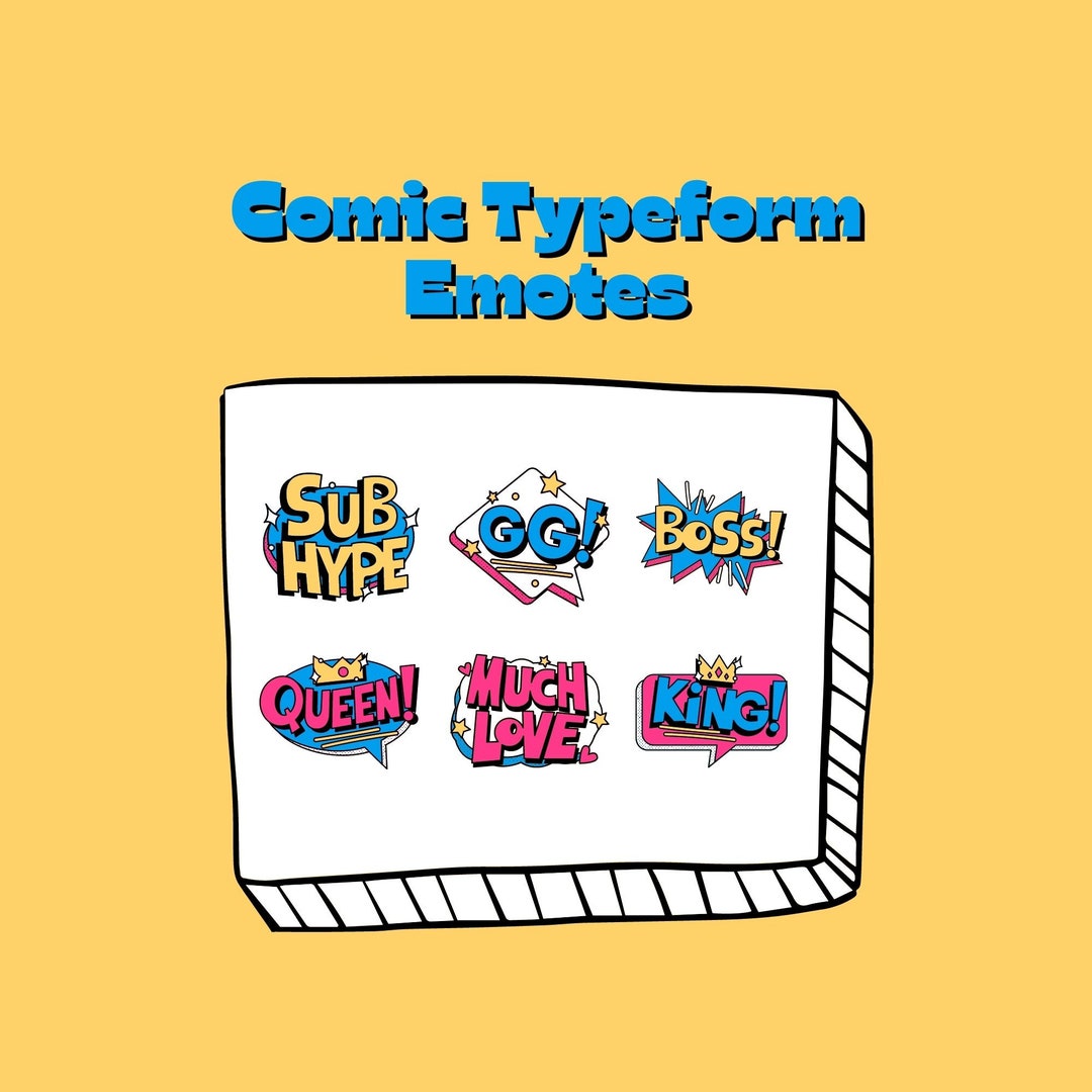Comic Type Emotes | Twitch | Discord | Streaming | Youtube | Cute Emoji ...