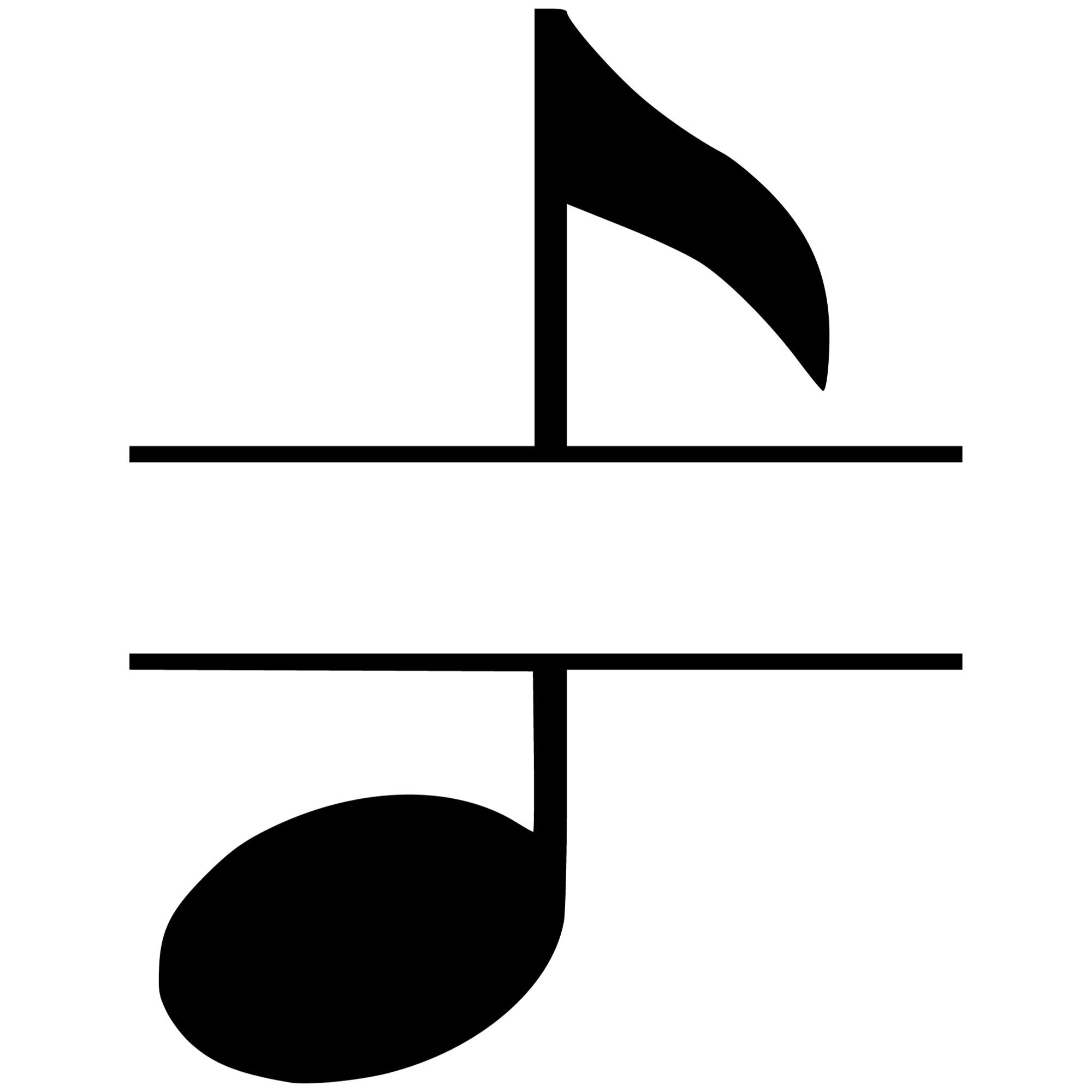Split Monogram Music Note Art Svg Dxf Png Eps Instant Digital Download ...