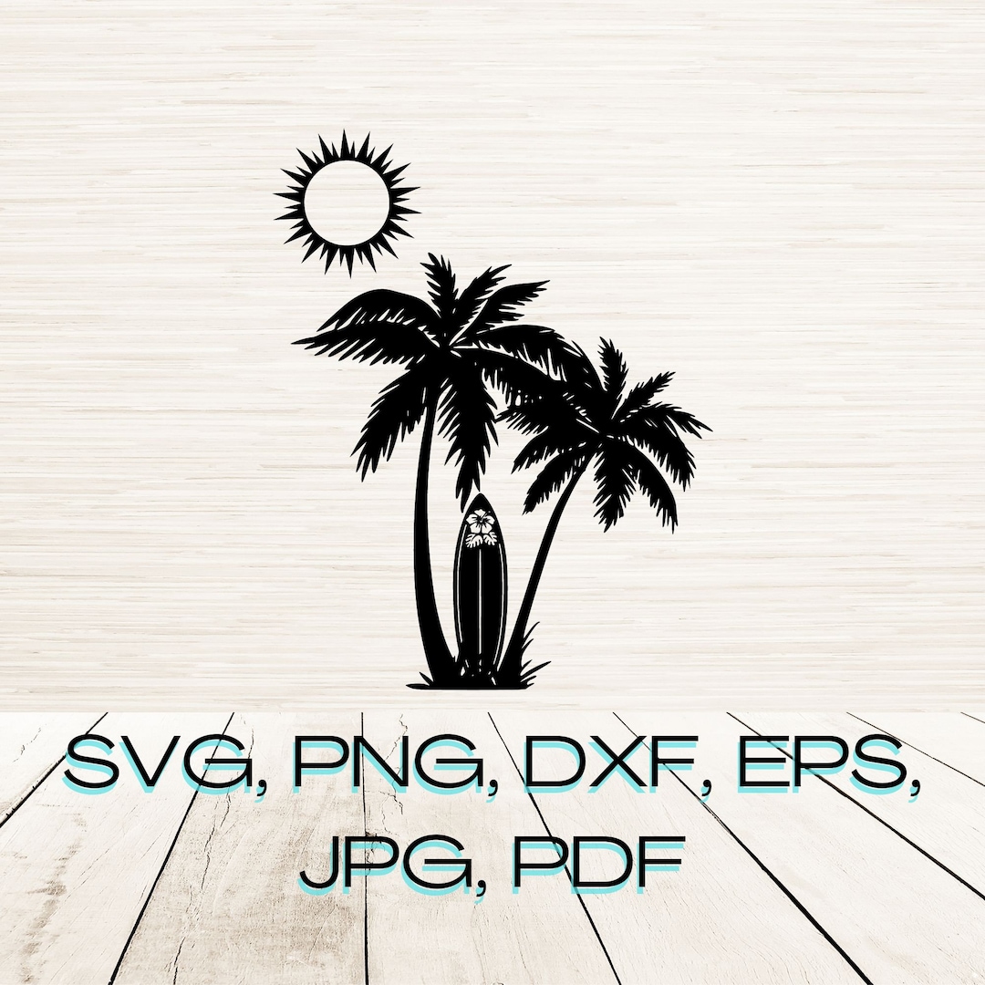 Beach Seaside Svg Png Dxf Eps Instant Digital Download | Silhouette ...