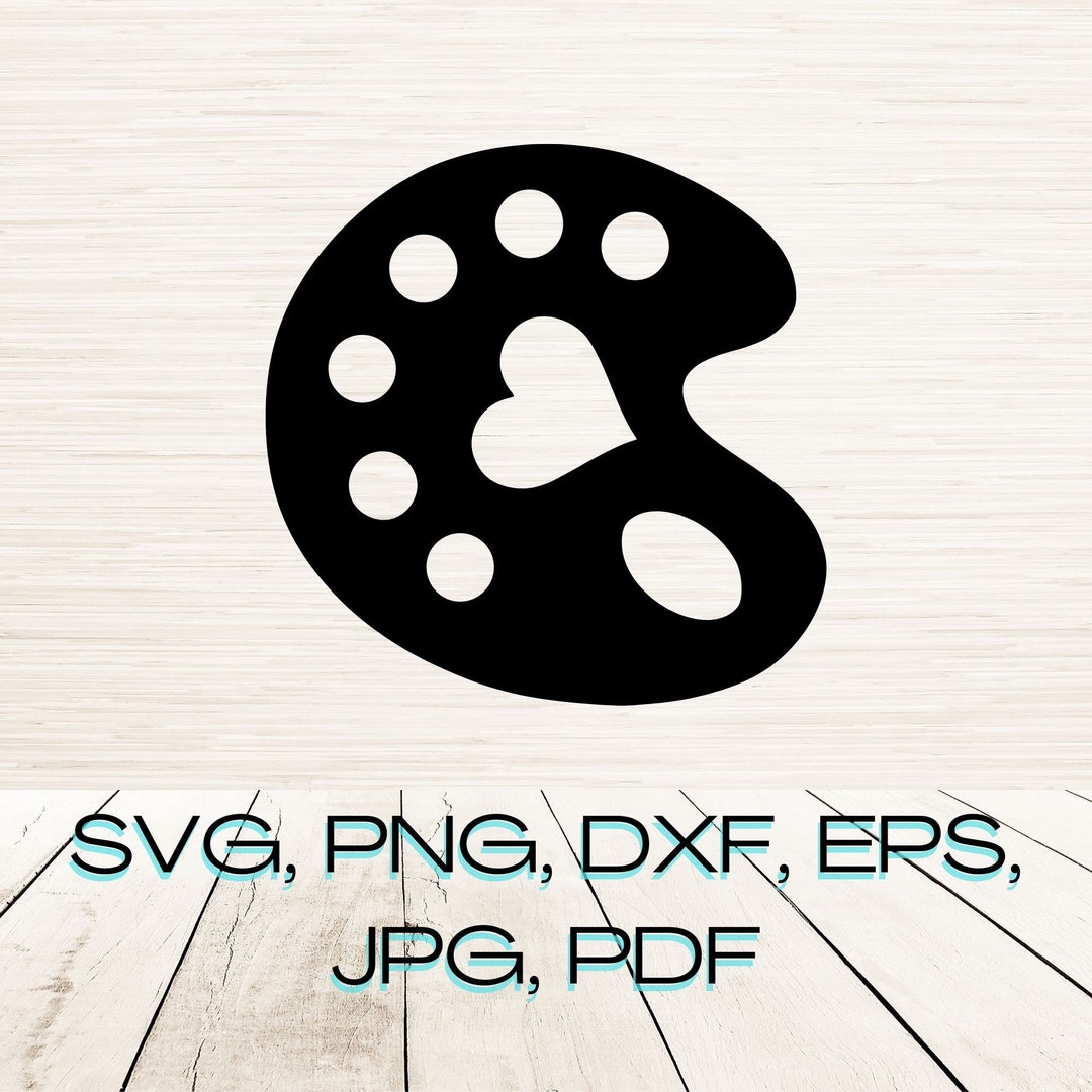 Paint Palette Art Svg Dxf Png Eps Instant Digital Download | Outline ...