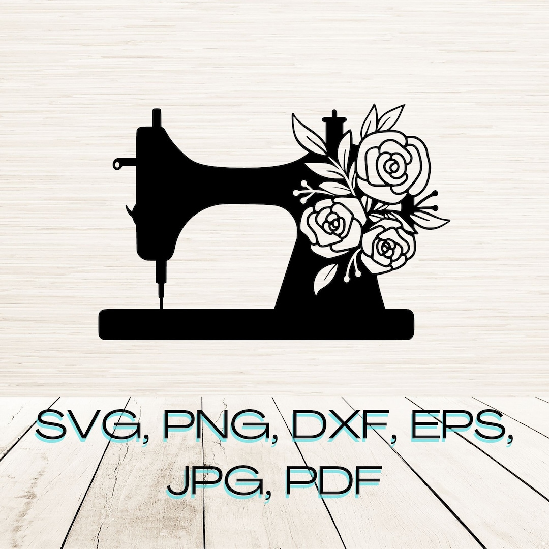 Sewing Machine Art Svg Dxf Png Eps Instant Digital Download | Outline ...