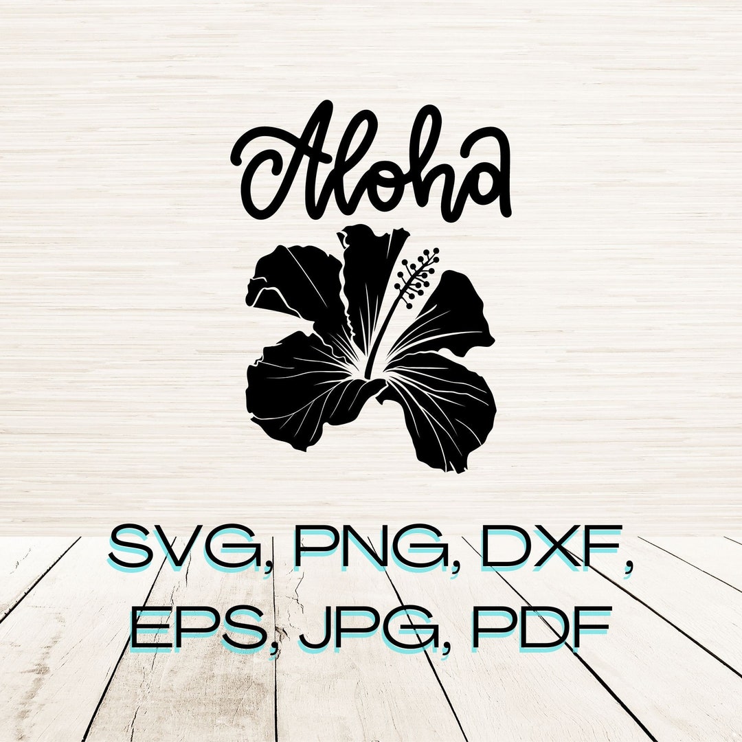 Aloha Lilly Flower Silhouette Svg File Png Dxf Instant Digital Download ...
