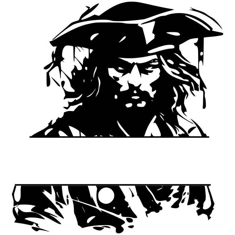 Split Monogram Scurvy Pirate Art Svg Dxf Png Eps Instant Digital ...